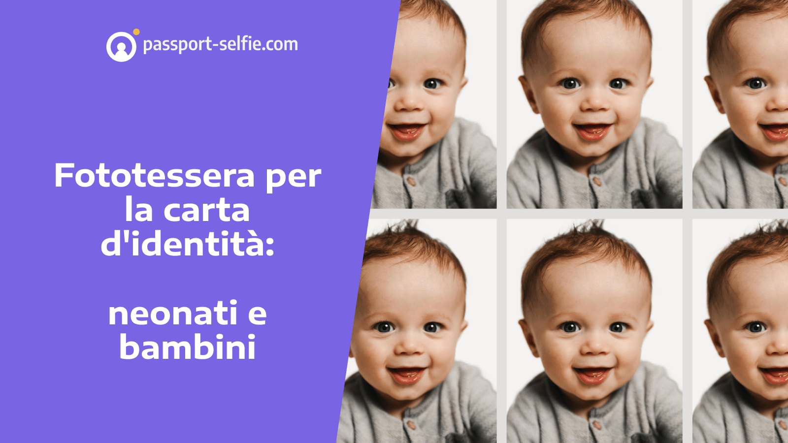 Fototessera per la carta d'identità: neonati e bambini